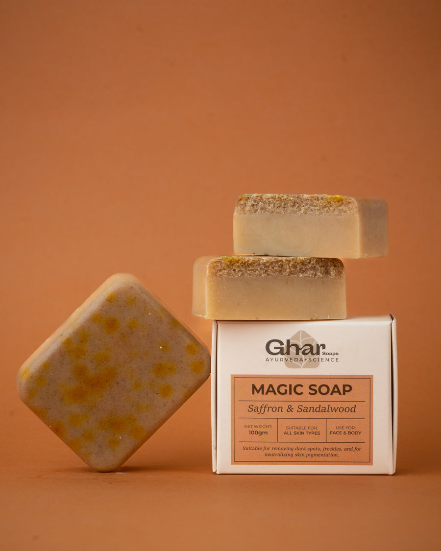 Ghar Magic Soap ( Sandal Wood And Saffron Soap ) - 100 gms - Swadesii