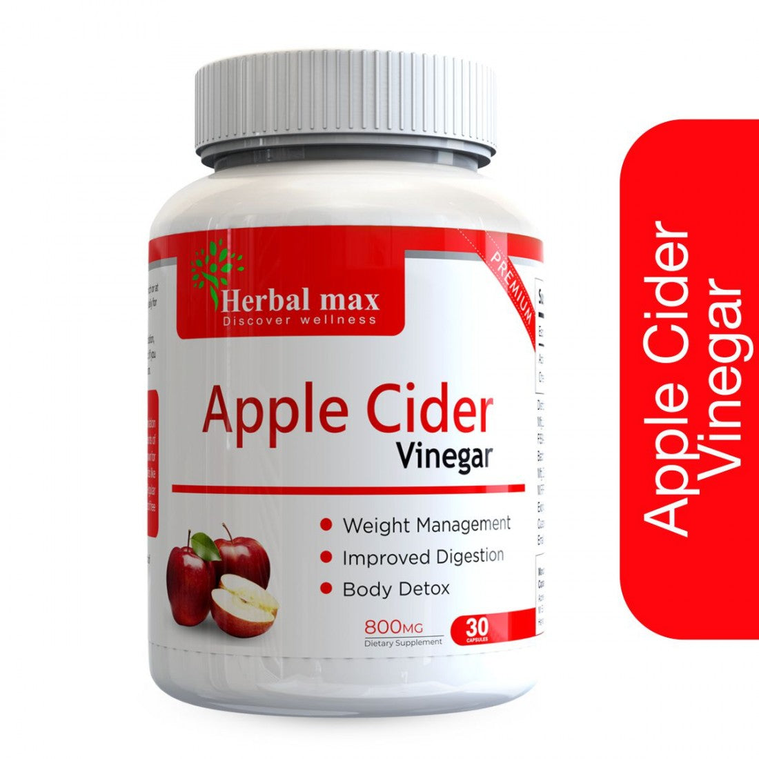 Herbalmax Apple Cider Pro Capsules - 30 Capsules - Swadesii