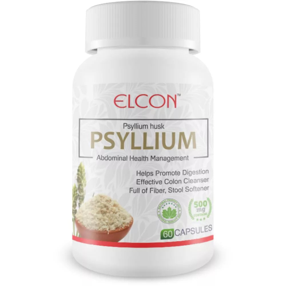 Elcon Psyllium 500Mg Capsule - 60 caps - Swadesii