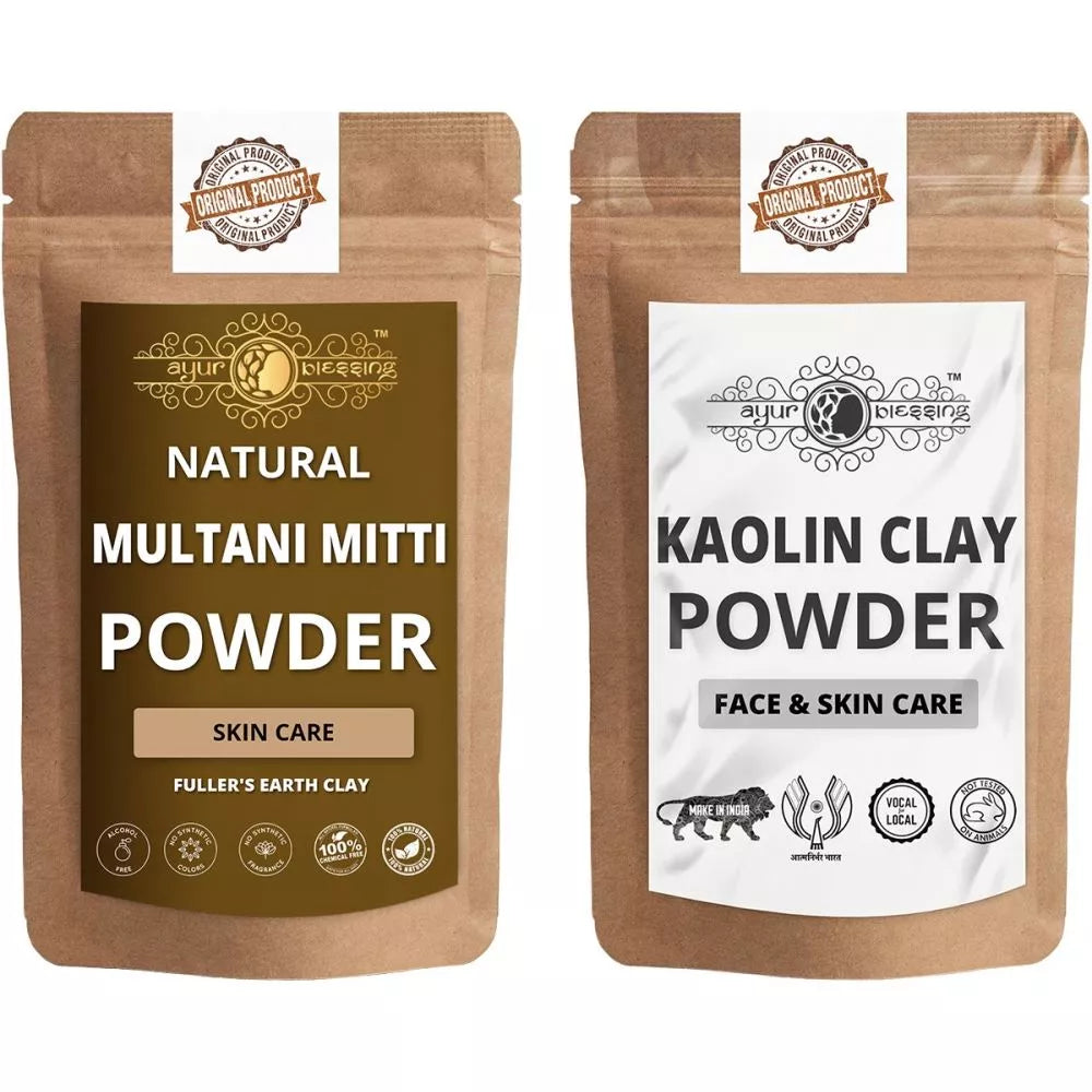 Ayur Blessing Multani Mitti And Kaolin Clay Powder Combo - Swadesii