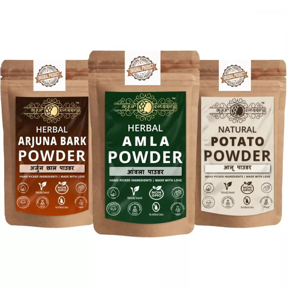 Ayur Blessing Herbal Amla & Arjuna Bark & Potato Powder Combo - Swadesii
