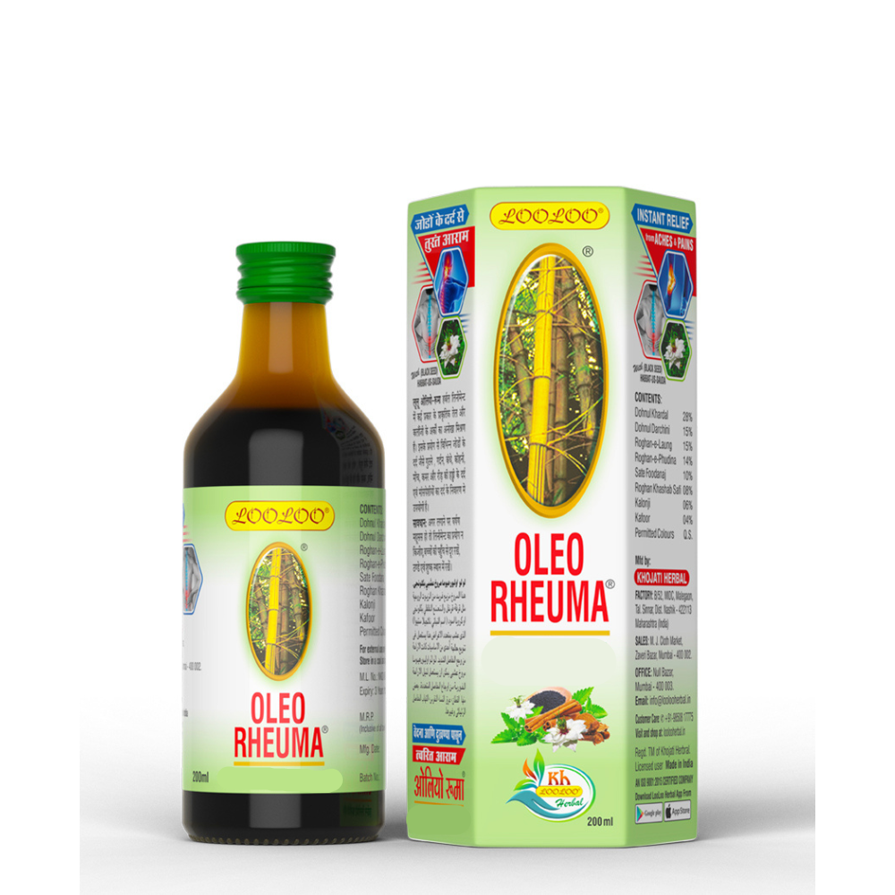 LooLoo Oleo Rheuma Herbal Liniment with Kalonji - 200 ml - Swadesii