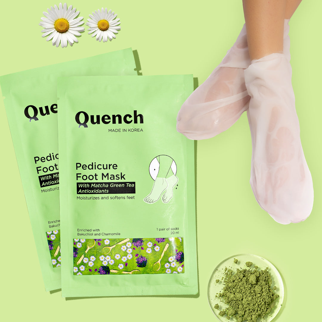 Quench Pedicure Foot Mask - 20 ml (Pack of 2) - Swadesii