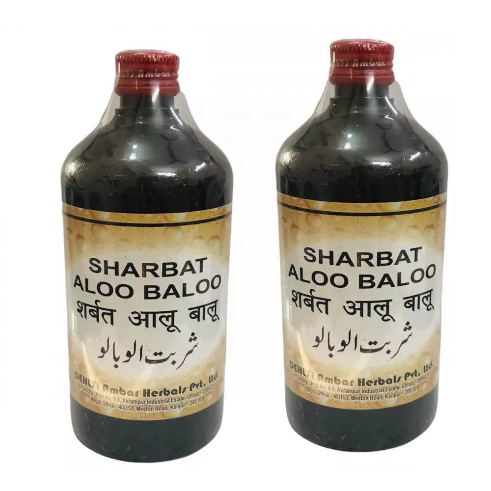 Dehlvi Ambar Sharbat Aloo Baloo - 200 ml (Pack of 2) - Swadesii