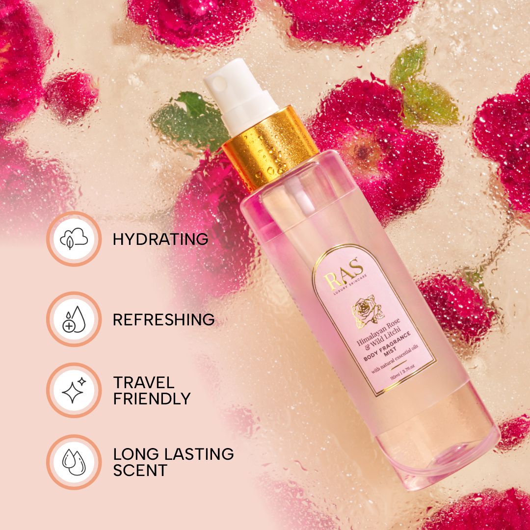 Ras Luxury Skincare Himalayan Rose & Wild Litchi Body Fragrance Mist W ...