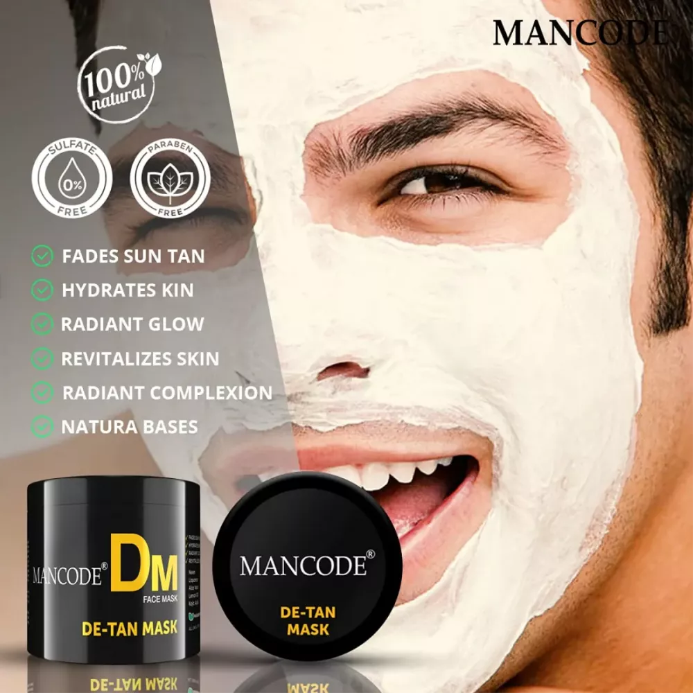 Mancode De-Tan Face Mask For Men - 100 gms - Swadesii