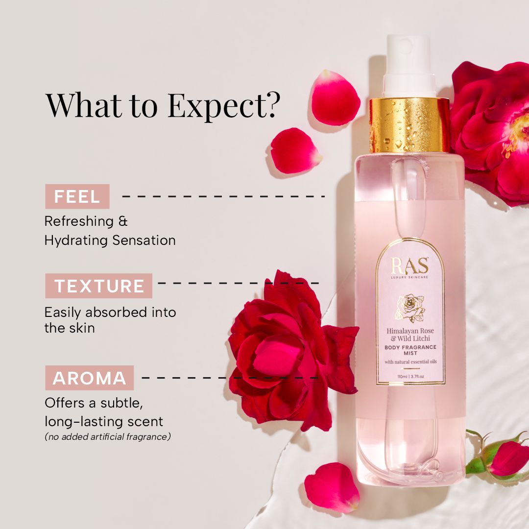 Ras Luxury Skincare Himalayan Rose & Wild Litchi Body Fragrance Mist W ...
