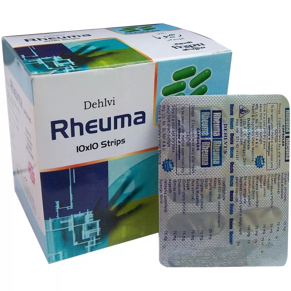 Dehlvi Rheuma Capsules - 100 Tabs - Swadesii