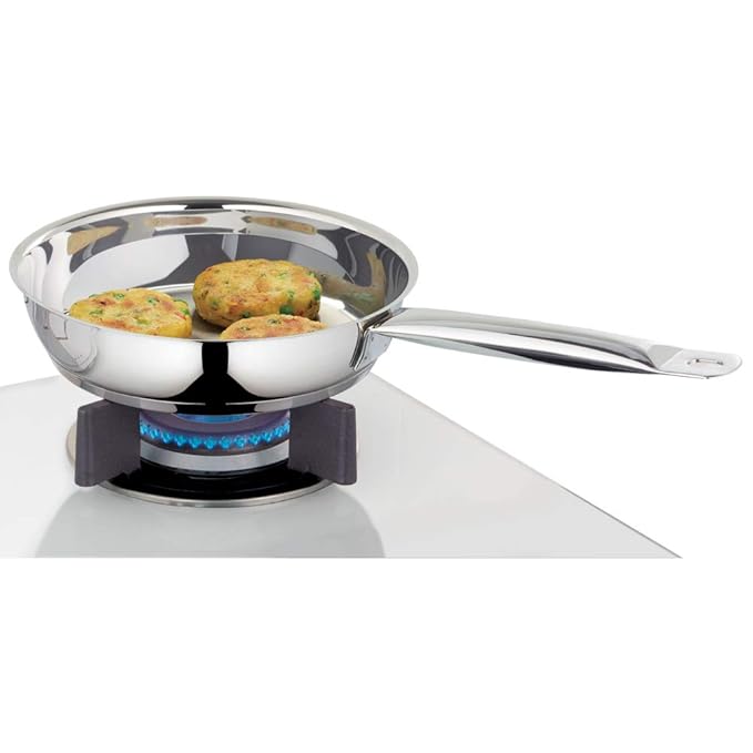 Borosil Cookfresh Stainless Steel Frying Pan 2.2 Litres | 24 Cm | Impa ...