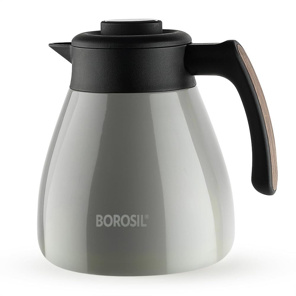 Borosil Stainless Steel Teapot Birch | 1500ml Teapot With Handle - Swadesii