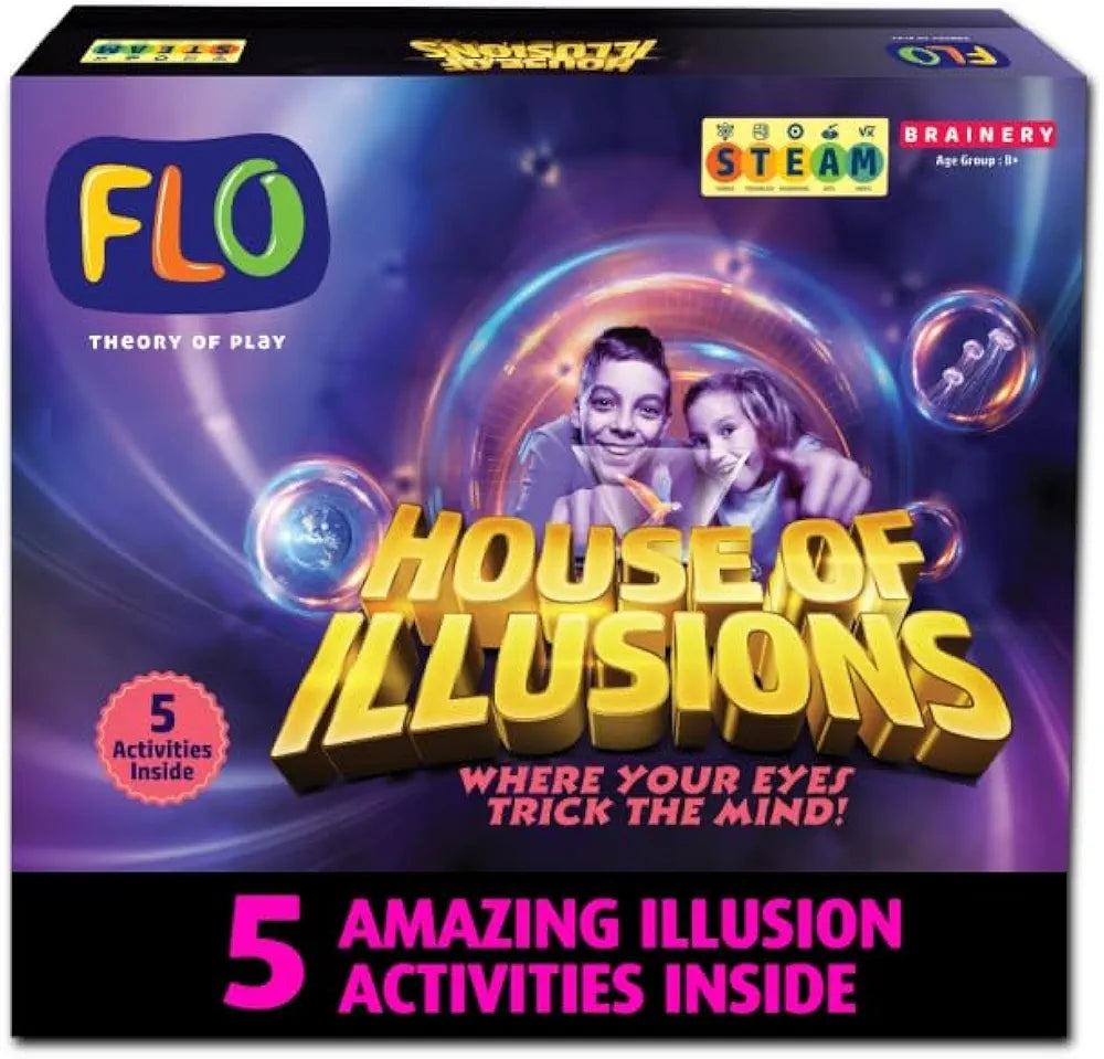 FLO Toys House of Illusions STEM Kit for Kids Age 6+ 5 Optical Illusio ...