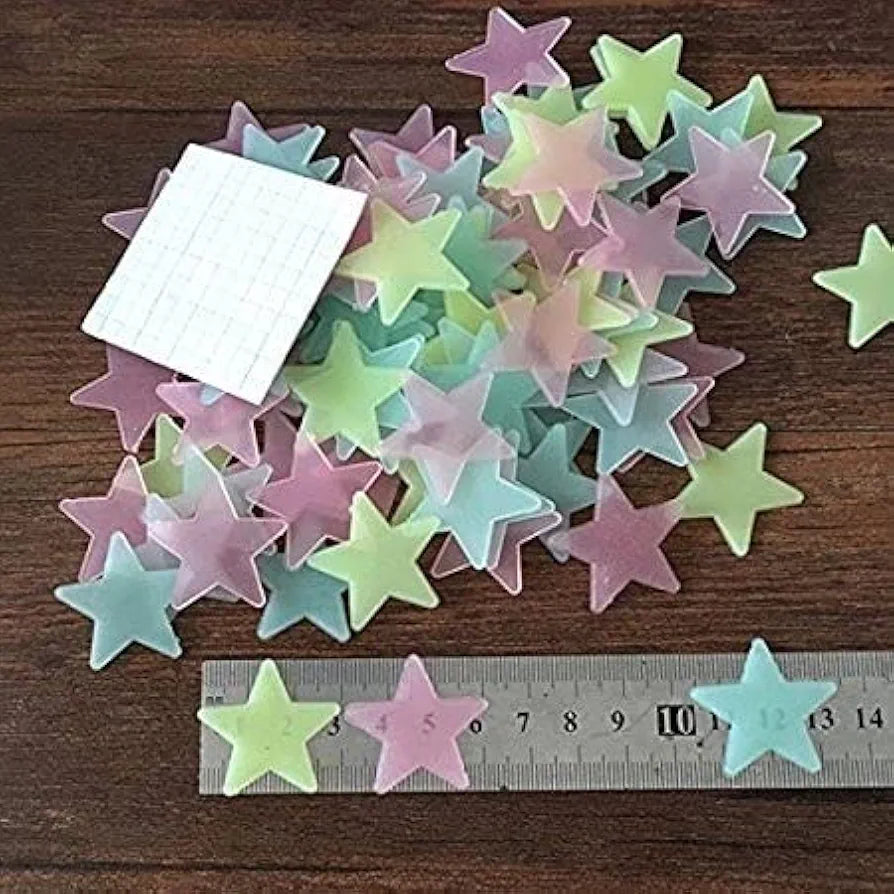 Rangoli Radium Stars Ceiling & Wall Decoration for Kids Room Glow in N ...