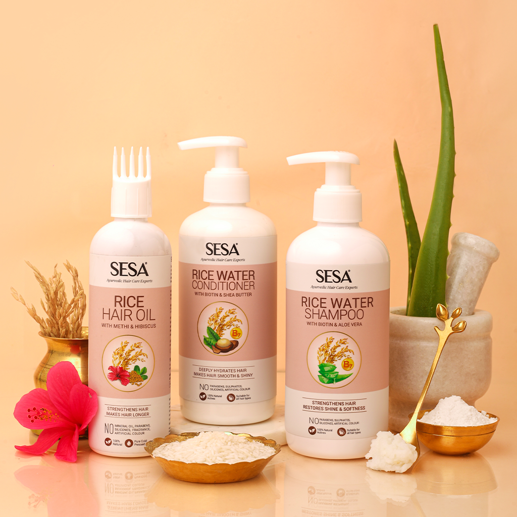 Sesa Ayurvedic Rice Water Ultimate Hair Care Kit - Swadesii