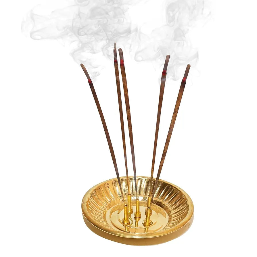 Pure Source India Brass Incense Sticks Holder Agarbatti Stand with Ash ...