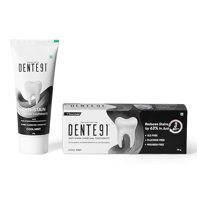 Dente91 Anti-Stain Charcoal Toothpaste - 70 gms - Swadesii