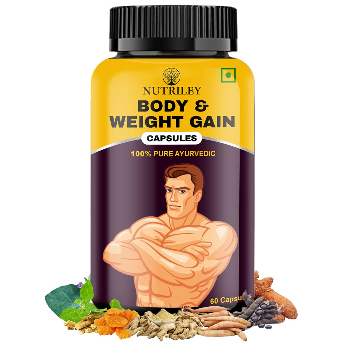 Nutriley Weight Gainer Capsules - 60 caps - Swadesii