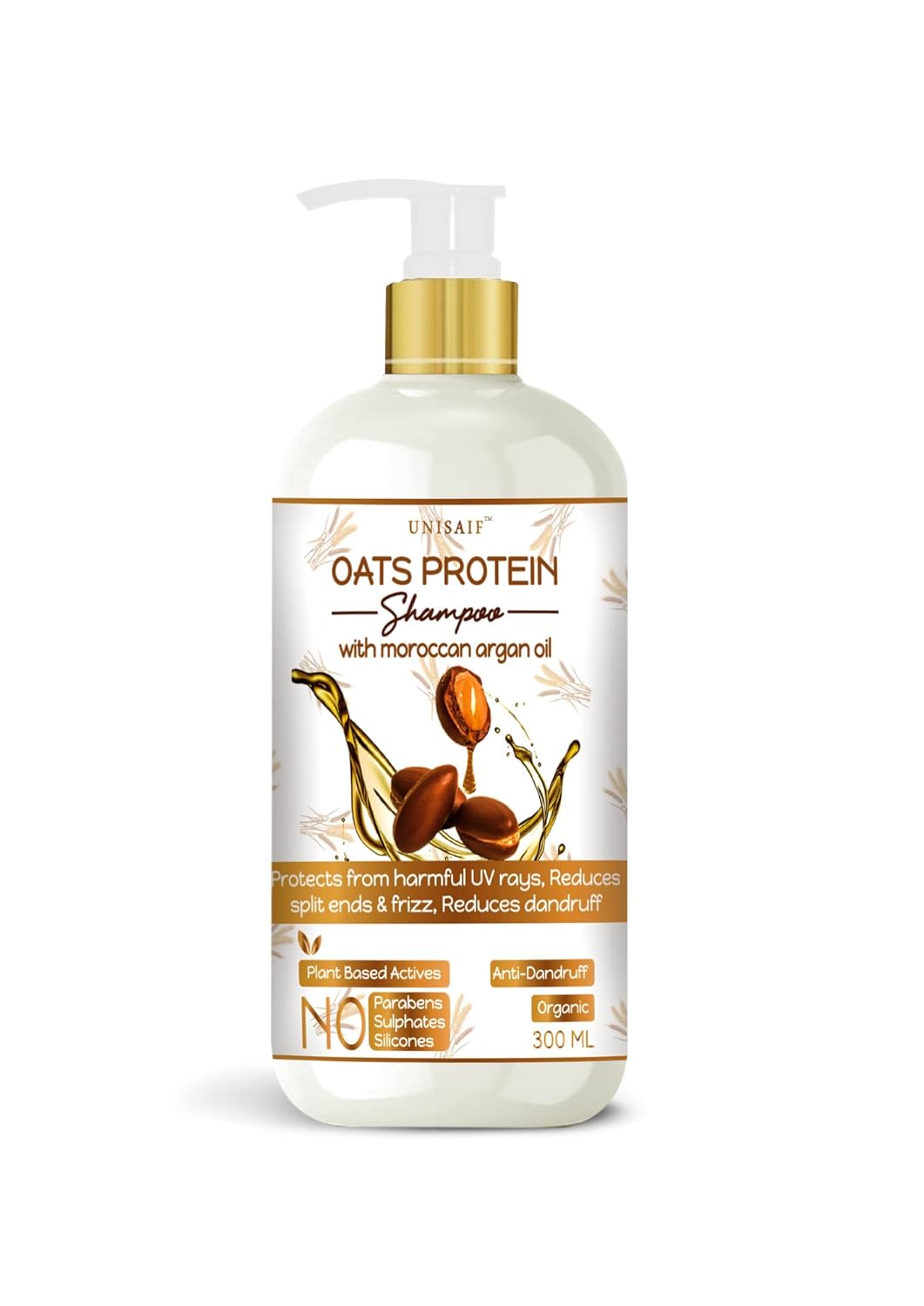 Unisaif Oats Protein Organic Shampoo With Moroccan Argan Oil - 300 ml ...