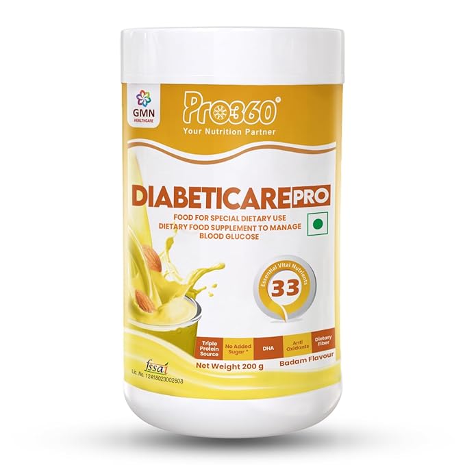 Pro360 Diabeticare Pro Protein Powder Badam Flavour - 200 gms - Swadesii