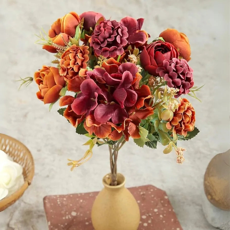 Artificial Head Rose Peony Flower Stick Vine - Swadesii