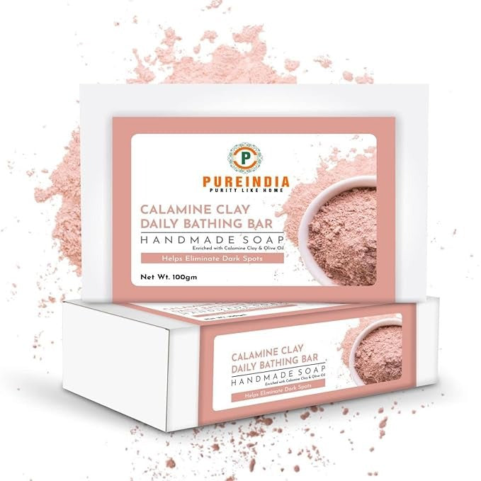 PureIndia Handmade Calamine Clay Daily Bathing Bar - 100 gms (Pack of ...