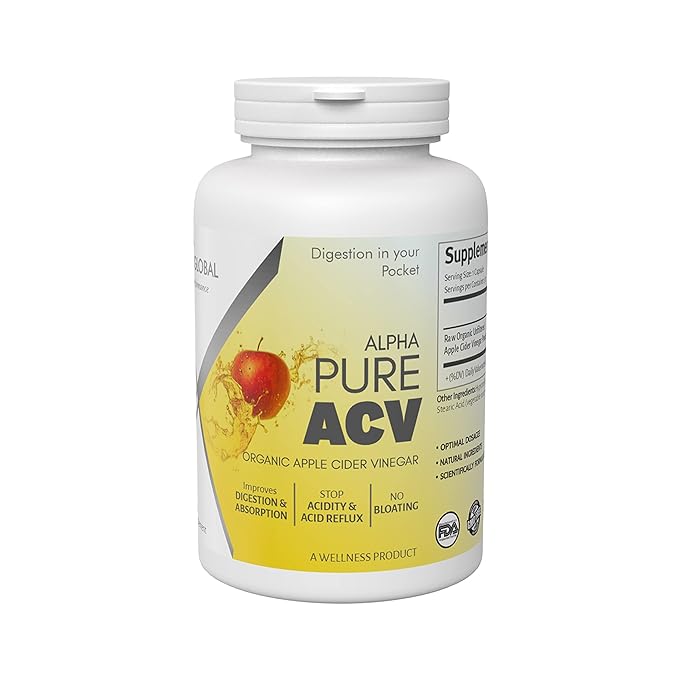 Alpha Mind Global Pure Acv Raw Apple Cider Vinegar - 30 Capsules - Swadesii
