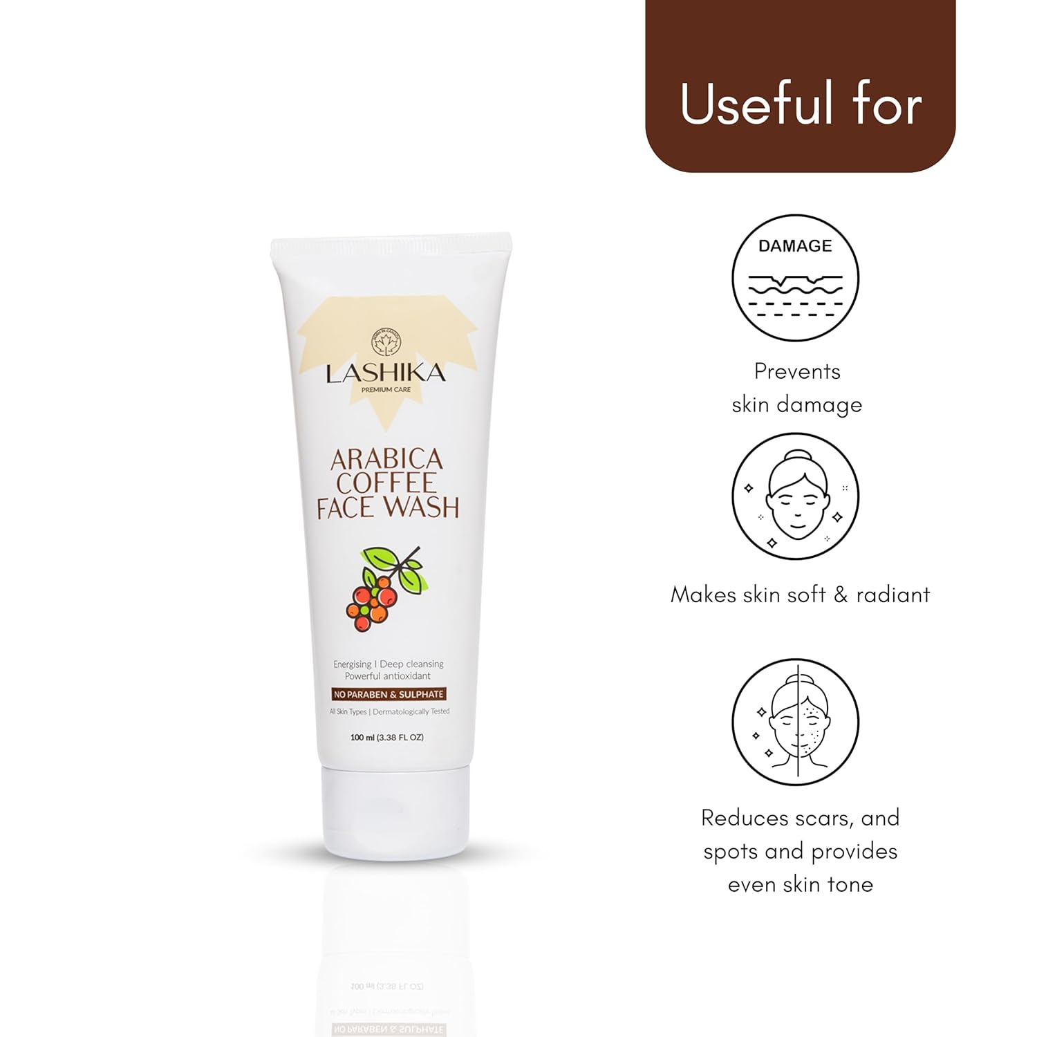 Lashika Arabica Coffee Face Wash - 100 ml - Swadesii