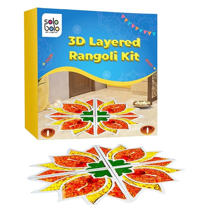 Solobolo Diy Rangoli Mats for Pooja Decoration | 4 Pieces Lotus Flower ...