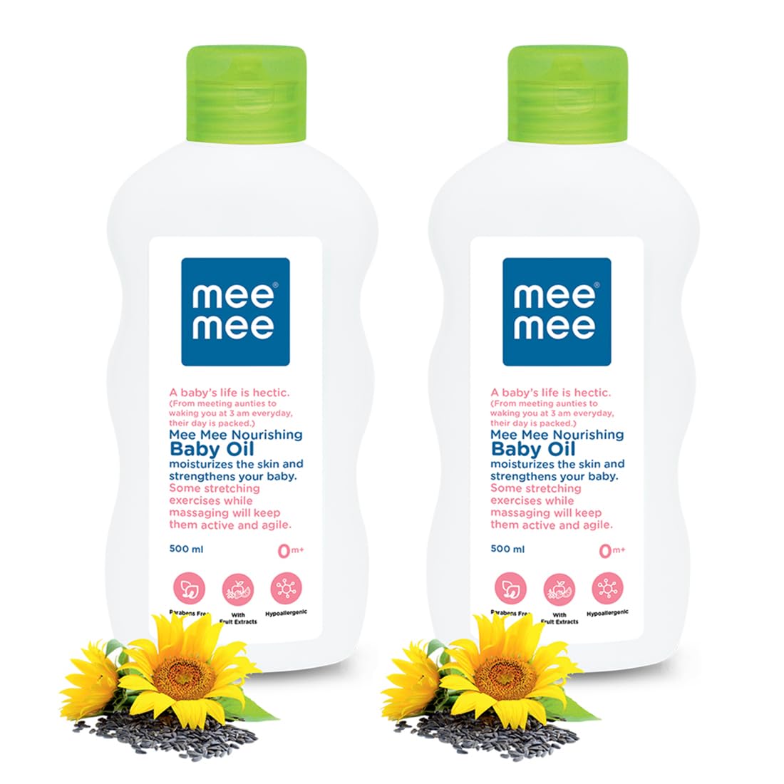 Mee Mee Baby Oil - 500 ml (Pack of 2) - Swadesii