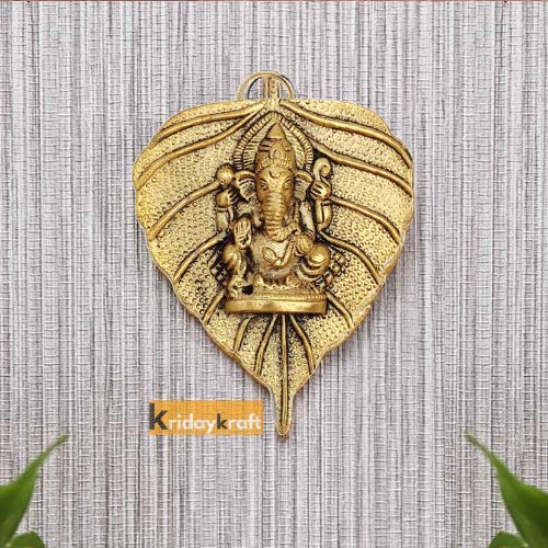 KridayKraft Metal Pan Patta Ganesh Decorative Wall Hanging Showpiece F ...