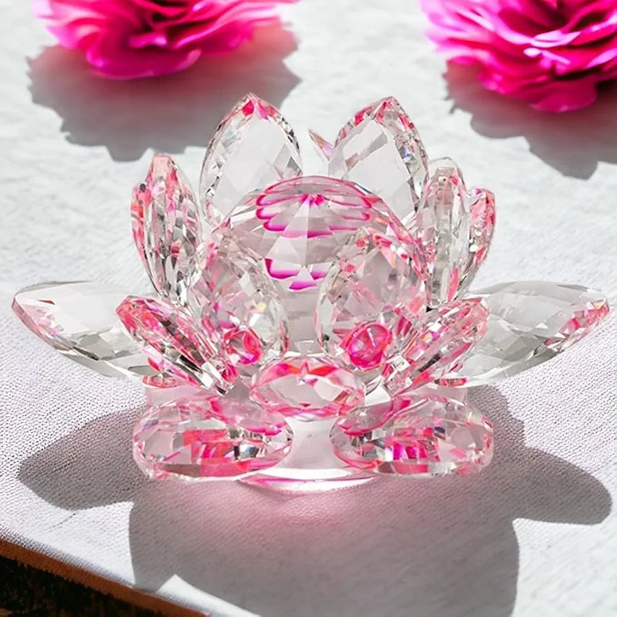 Paradigm Pictures Crystal Lotus Flower Fengshui Good Luck items Pink ...