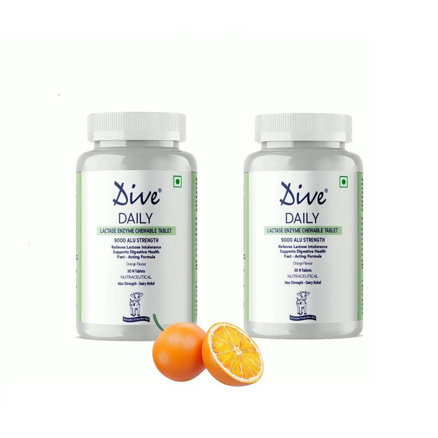 Dive Daily Lactase Enzyme Chewable Tablet - 30 Tabs (Pack of 2) - Swadesii