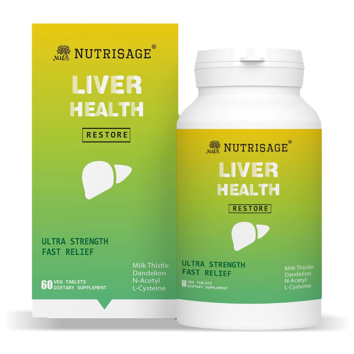 Nutrisage Liver Health Detox Tablets - 60 tabs - Swadesii