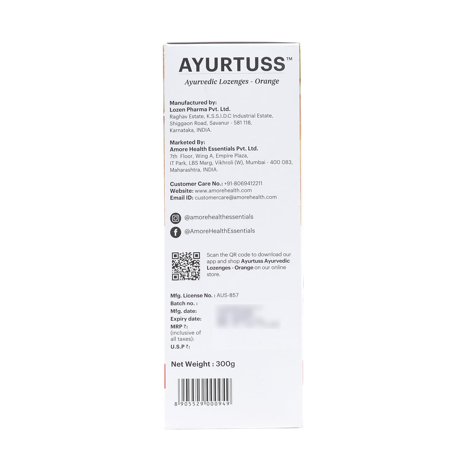 Forest Secrets Ayurtuss Ayurvedic Lozenges Orange - 120 Tablets - Swadesii