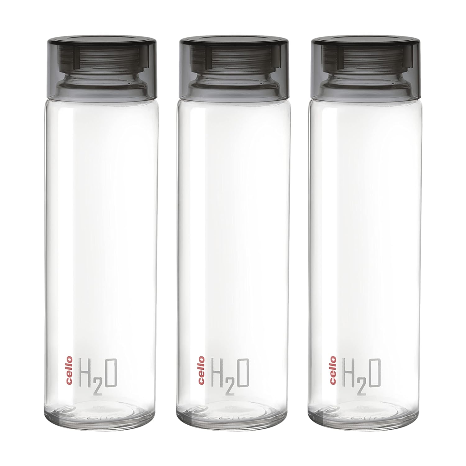 Cello H2O Glass Fridge Water Bottle with Plastic Cap | 920 ml | Set of ...