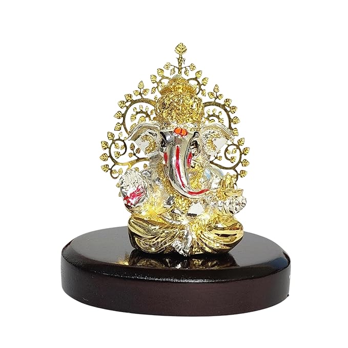 Gold Art India Lord Ganesha Idol Kalpavruksh Tree Ganesh Idol for Home ...