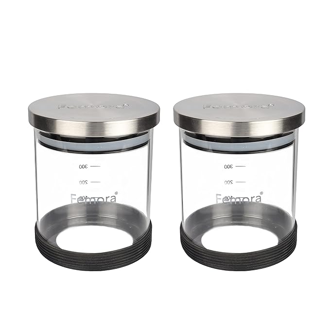 Femora Storage Jars Borosilicate Glass With Silicon Bottom Air Tight J ...