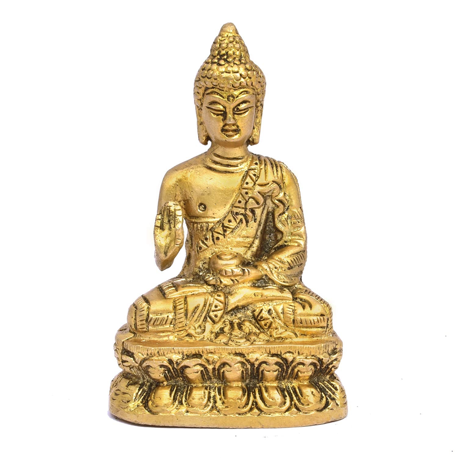 The Advitya Buddha Monk Blessing Brass Idol|buddhist Buddhism Home Dec ...