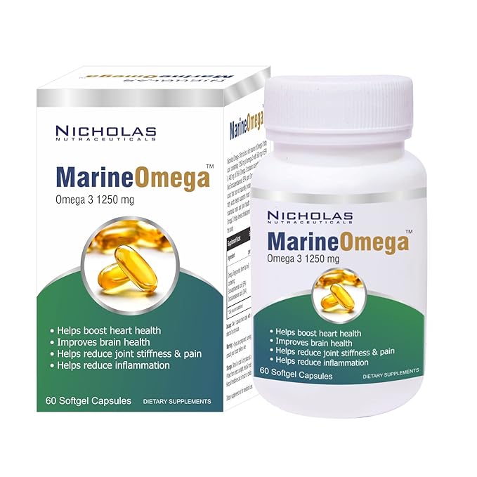 Nicholas Nutraceuticals MarineOmega 3 (1250mg Omega 3) - 60 Softgel ca ...