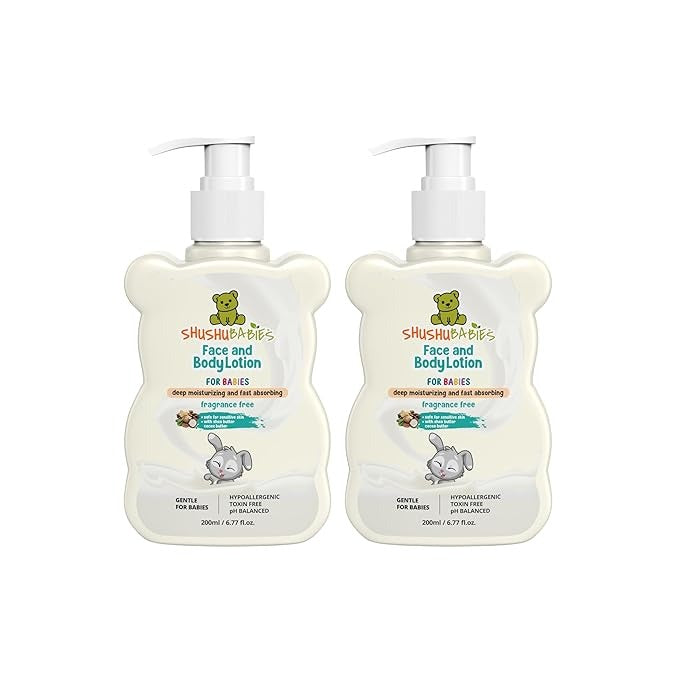 ShuShu Babies Fragrance Free Baby Face and Body Lotion - 200ml (Pack o ...