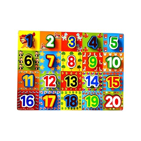 Skillofun Wooden Numbers Chunky Puzzle 2+ Year Learning Puzzle for Num ...