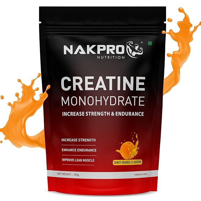 Nakpro Micronized Creatine Monohydrate Tangy Orange Flavour - 250 gms ...