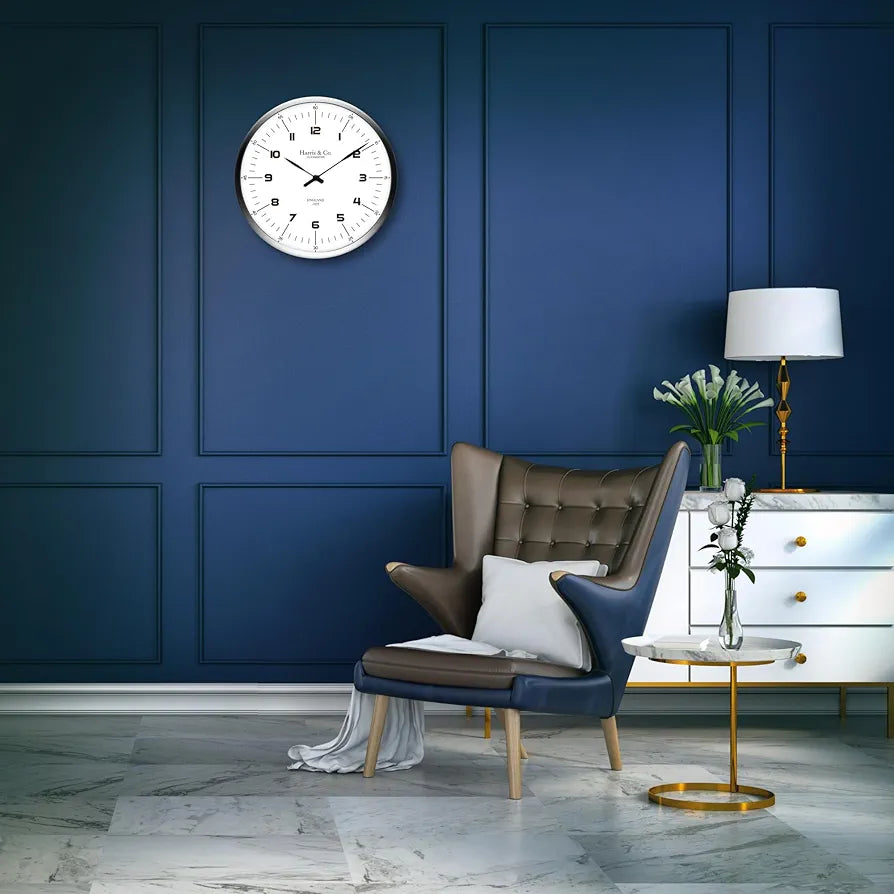 Harris & Co. Clockmasters Premium Wall Clock Luxury Number Dial - 13 I ...