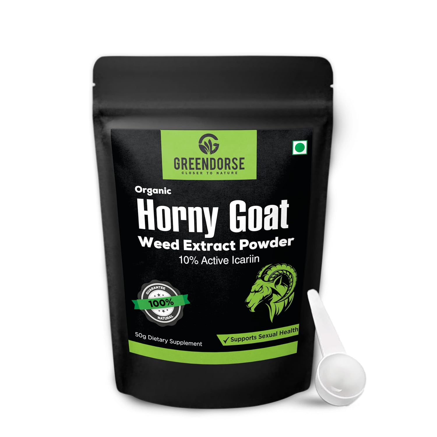 Greendorse Organic Horny Goat Weed Extract Powder - 50 Gms - Swadesii