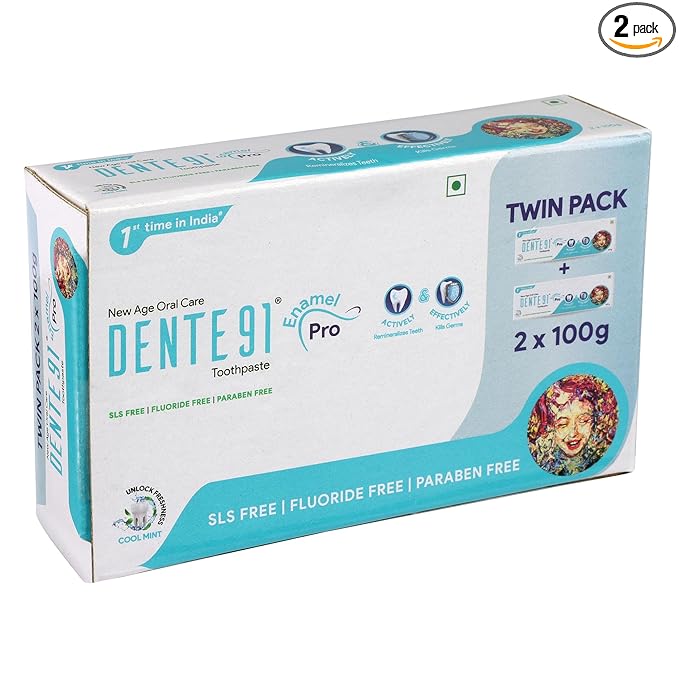 Dente91 Cool Mint Toothpaste - 100 gms (pack of 2) - Swadesii