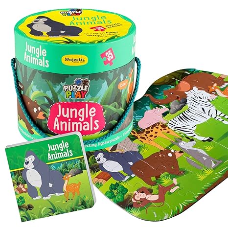 The Book Tree Jungle Animals Puzzle Box for Kids 35 Jigsaw Puzzle Piec ...