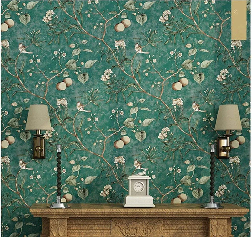 Indian Royals Vintage Flower Trees Birds Wallpaper for Bedroom Wall Pa ...