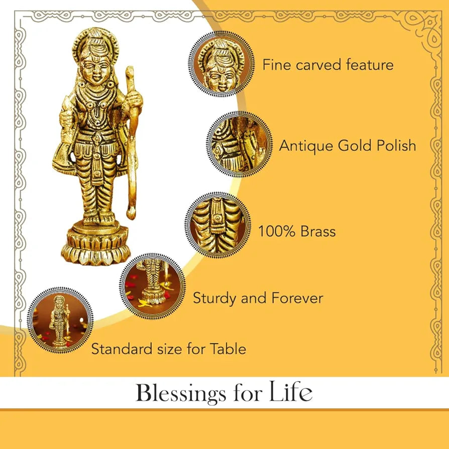 Ekhasa Pure Brass Ram Lalla Idol Ayodhya Ram Lala Murti - Swadesii