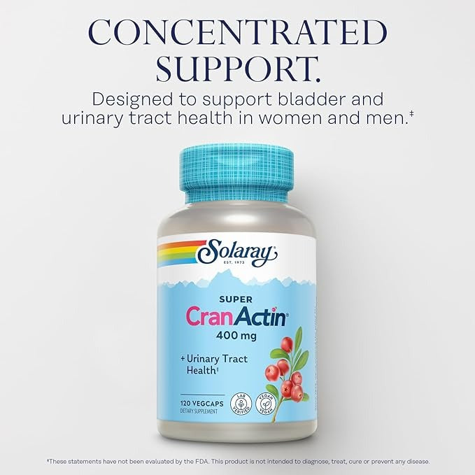 Solaray Super CranActin 400 mg - 120 Veg Caps - Swadesii