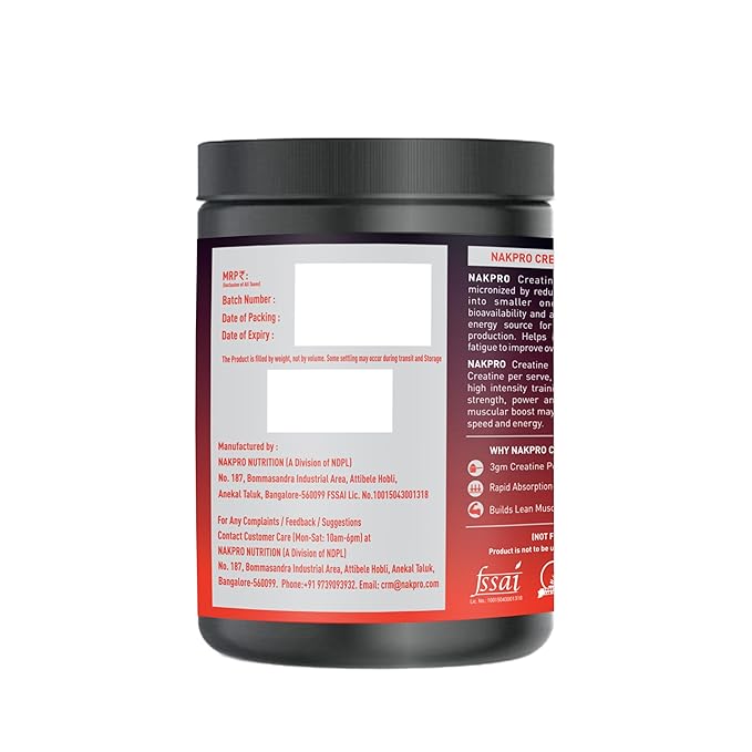 Nakpro Micronized Creatine Monohydrate Pink Guava Flavour - Swadesii