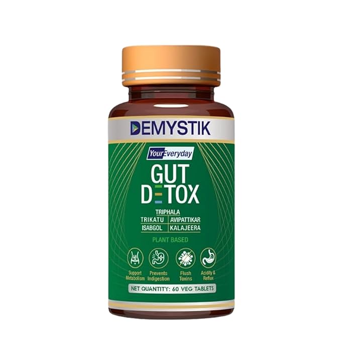 Demystik Gut Detox Gas Control Supplement - 60 Tablets - Swadesii